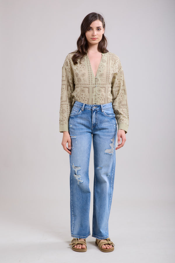 Law torn blue jean - Ella – TOXIK3